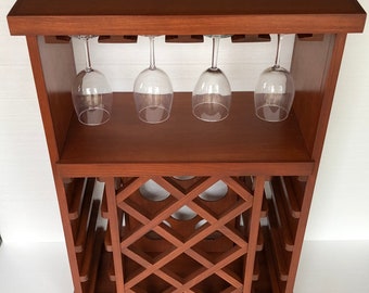 28 Bottle Lattice Style Wine Rack natural Cherry - Etsy