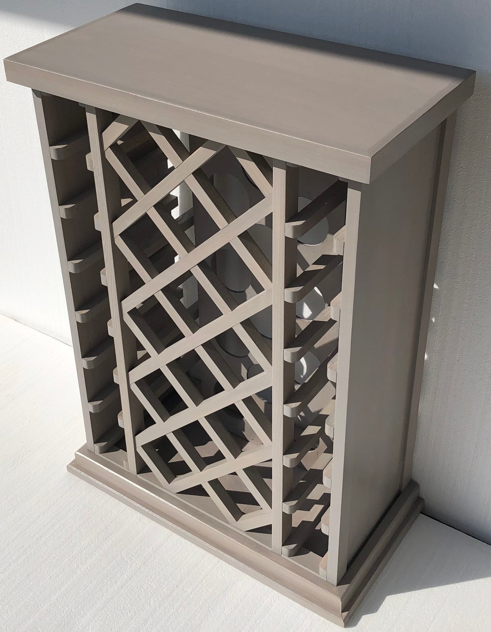 28 Bottle Lattice Style Wine Rack Light Grey - Etsy
