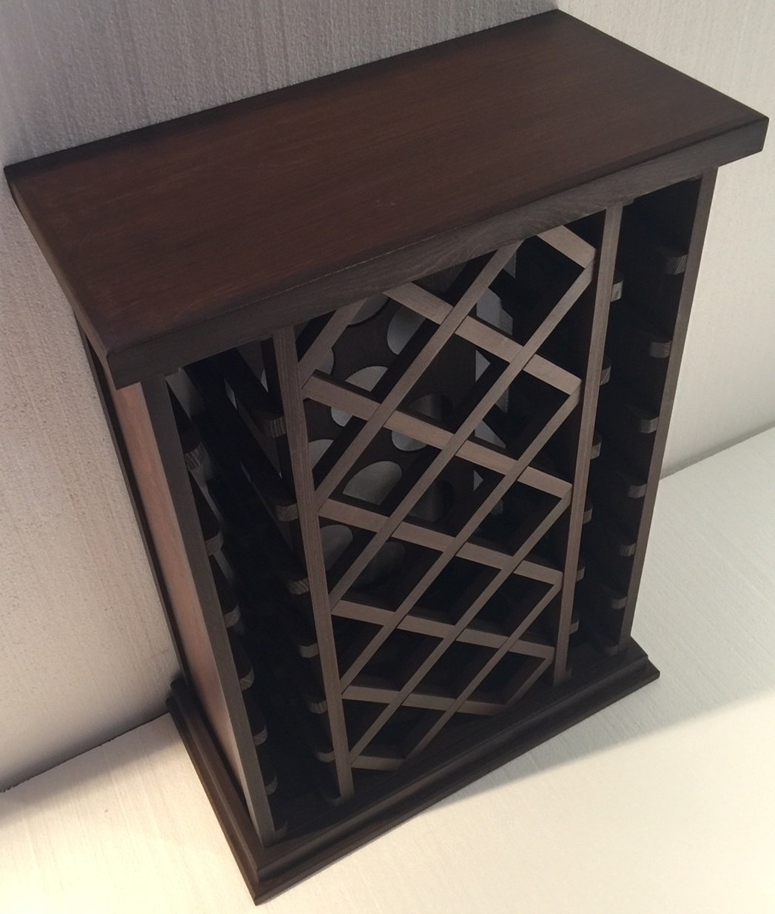 28 Bottle Lattice Cabinet Style Wine Rack Espresso - Etsy
