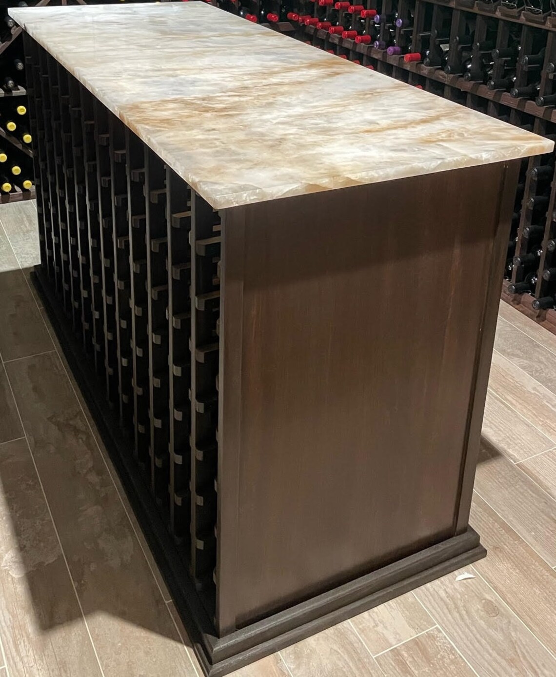 28 Bottle Lattice Cabinet Style Wine Rack Espresso - Etsy