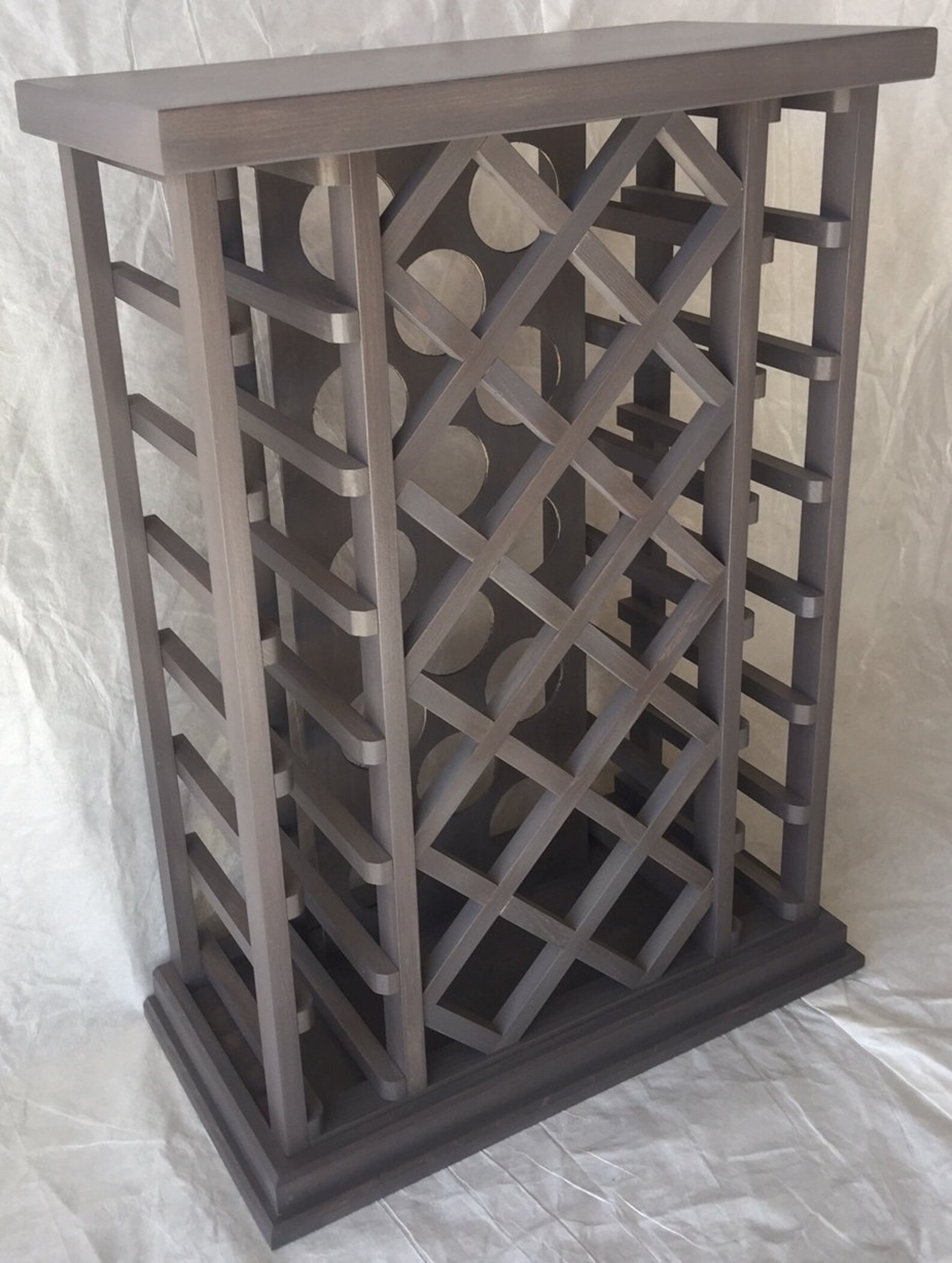 28 Bottle Lattice Style Wine Rack Light Grey - Etsy