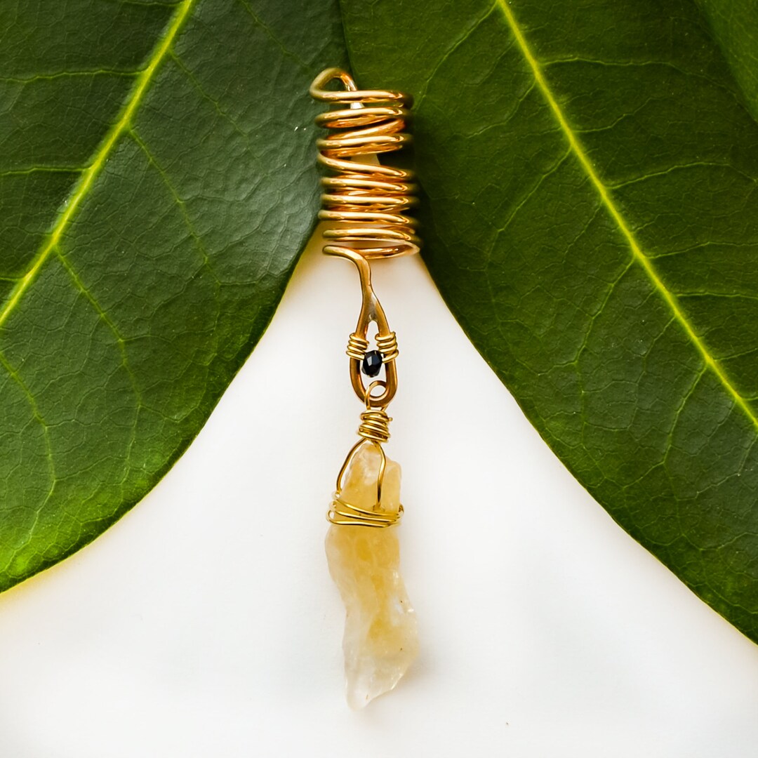 Citrine Loc Braid Cuff Gemstone Hair Accessories - Etsy