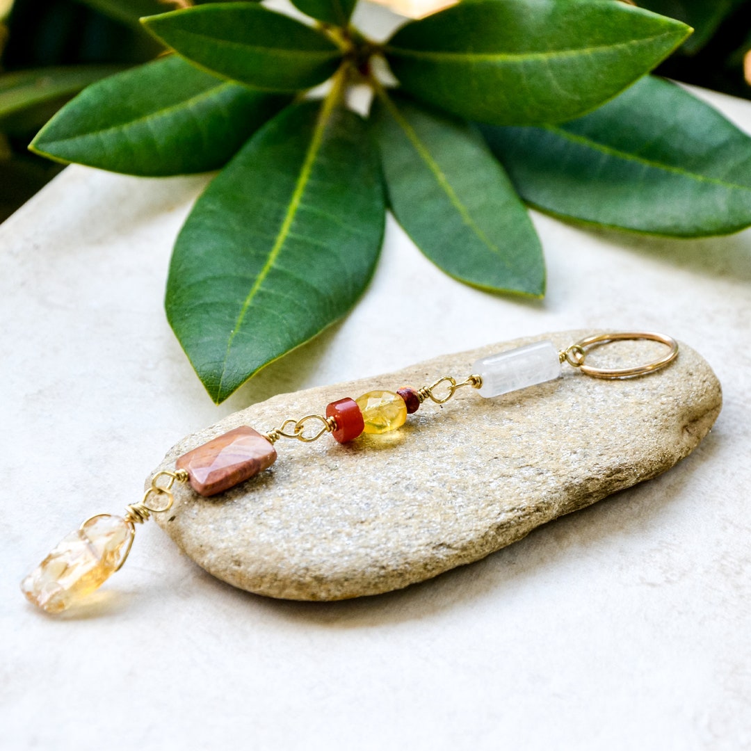 Citrine Gemstone Hair Rings, Crystal Hair Accessories, Loc Jewelry ...