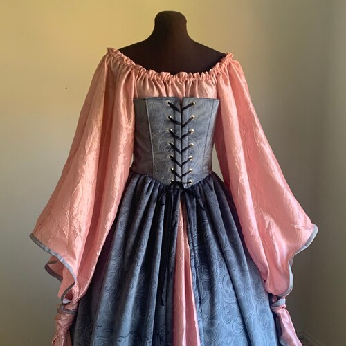Pale Blue and White Fantasy Renaissance Over Gown Dress Made - Etsy