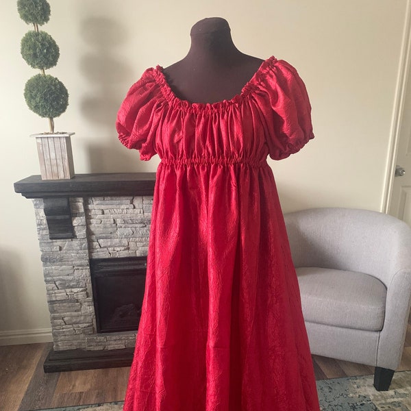 Red Regency Dress - Etsy