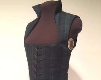 Blackwatch Tartan Plaid Scottish Irish Celtic Renaissance Bodice for ...