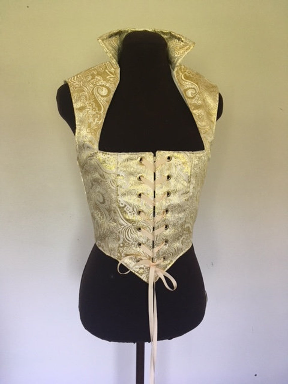 Gold Brocade Wedding Irish Celtic Renaissance Bodice for Costume Dress ...