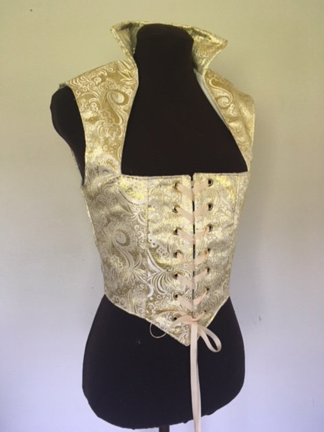 Gold Brocade Wedding Irish Celtic Renaissance Bodice for Costume Dress ...