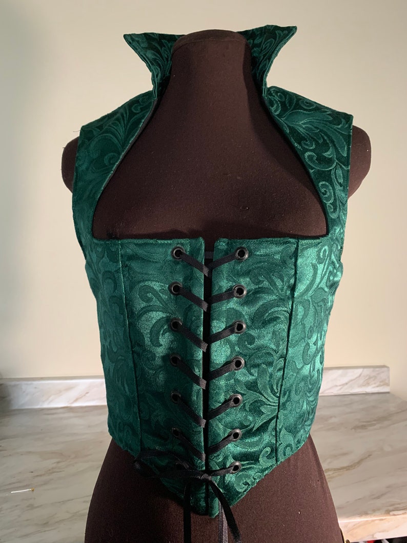 Hunter Green Brocade Renaissance Bodice for Costume or Cosplayhalloween ...
