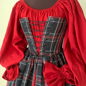 Black Stewart Tartan Plaid Corset Renaissance Christmas Outlander ...
