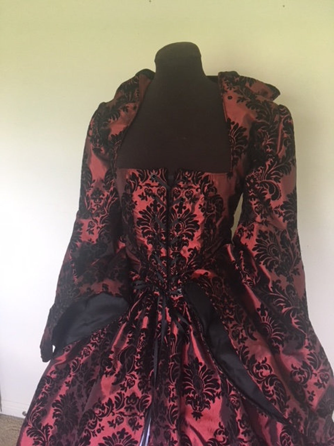 Burgundy and Black Fantasy Renaissance Over Gown Dress With - Etsy