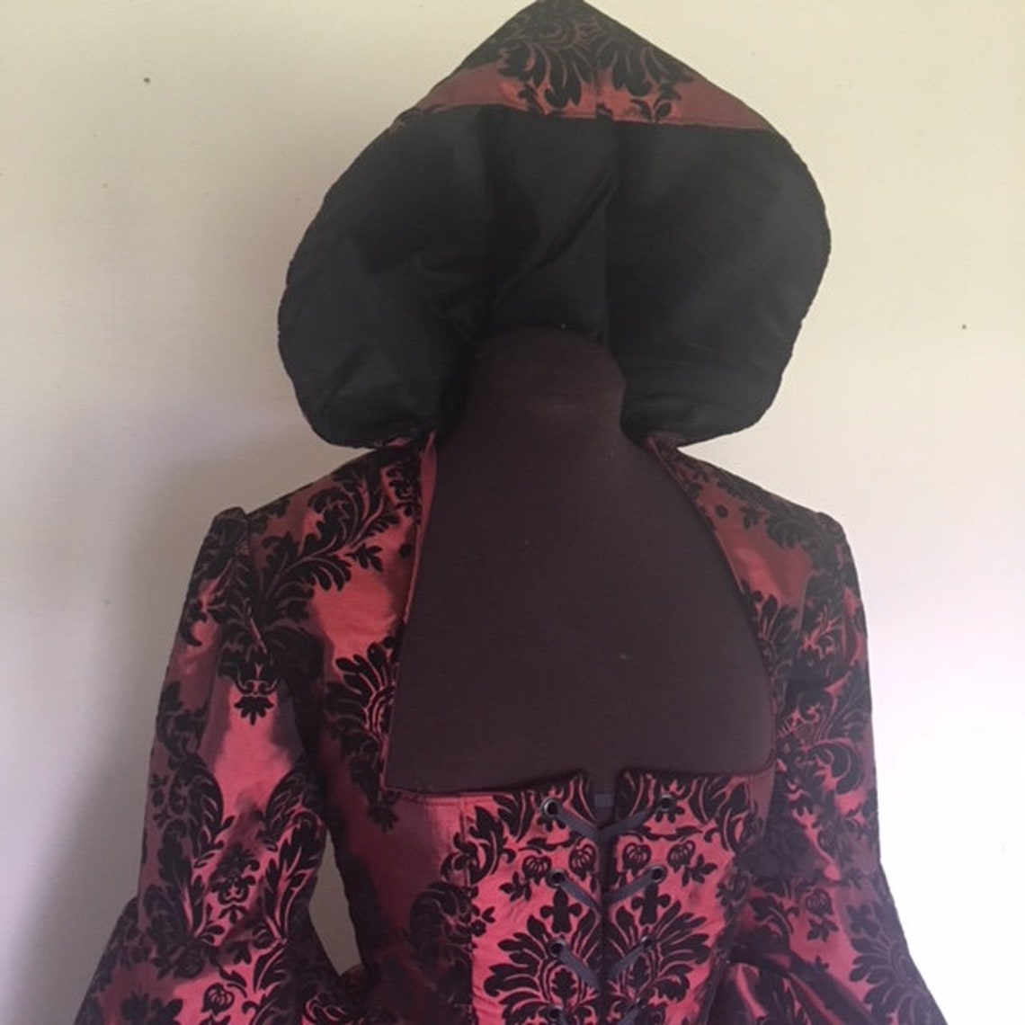 Burgundy and Black Fantasy Renaissance Over Gown Dress With - Etsy