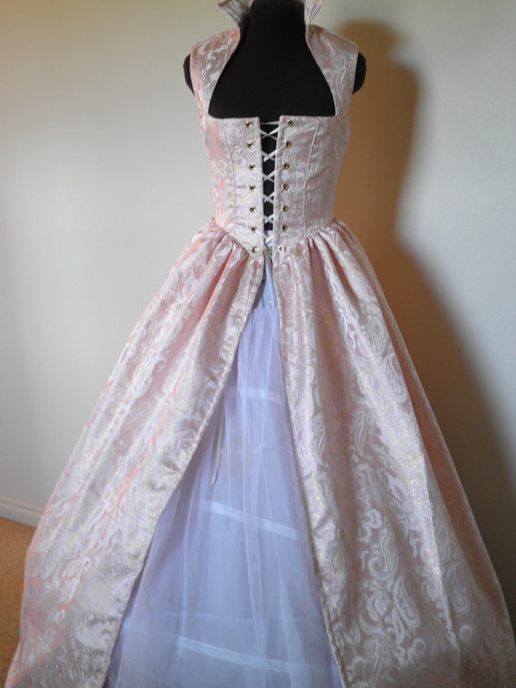 Items similar to Pink Wedding Renaissance Over Gown Dress bust 33 ...
