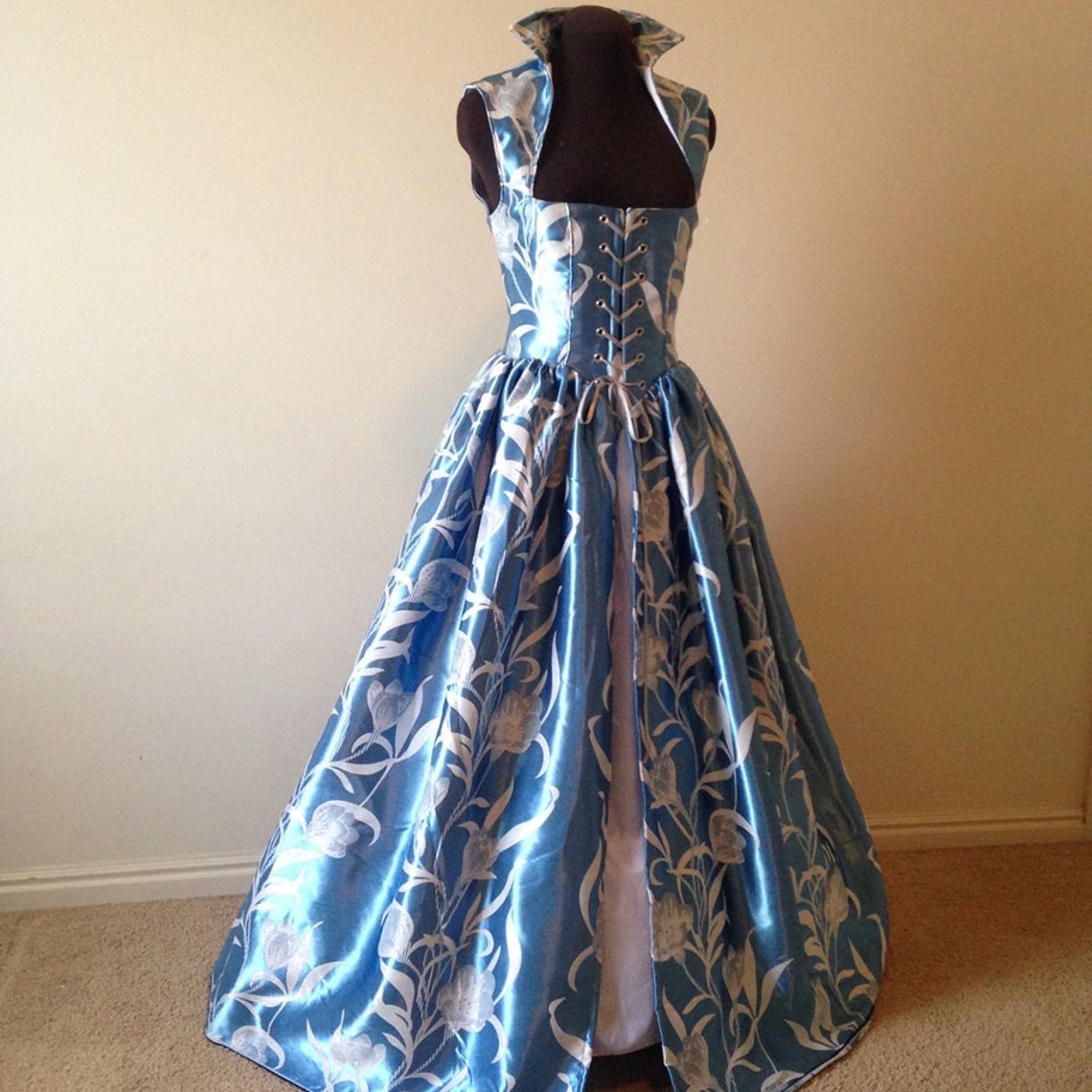 Pale Blue and White Fantasy Renaissance Over Gown Dress Made - Etsy