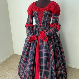 Black Stewart Tartan Plaid Corset Renaissance Christmas Outlander ...