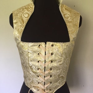 Gold Brocade Wedding Irish Celtic Renaissance Bodice for Costume Dress ...