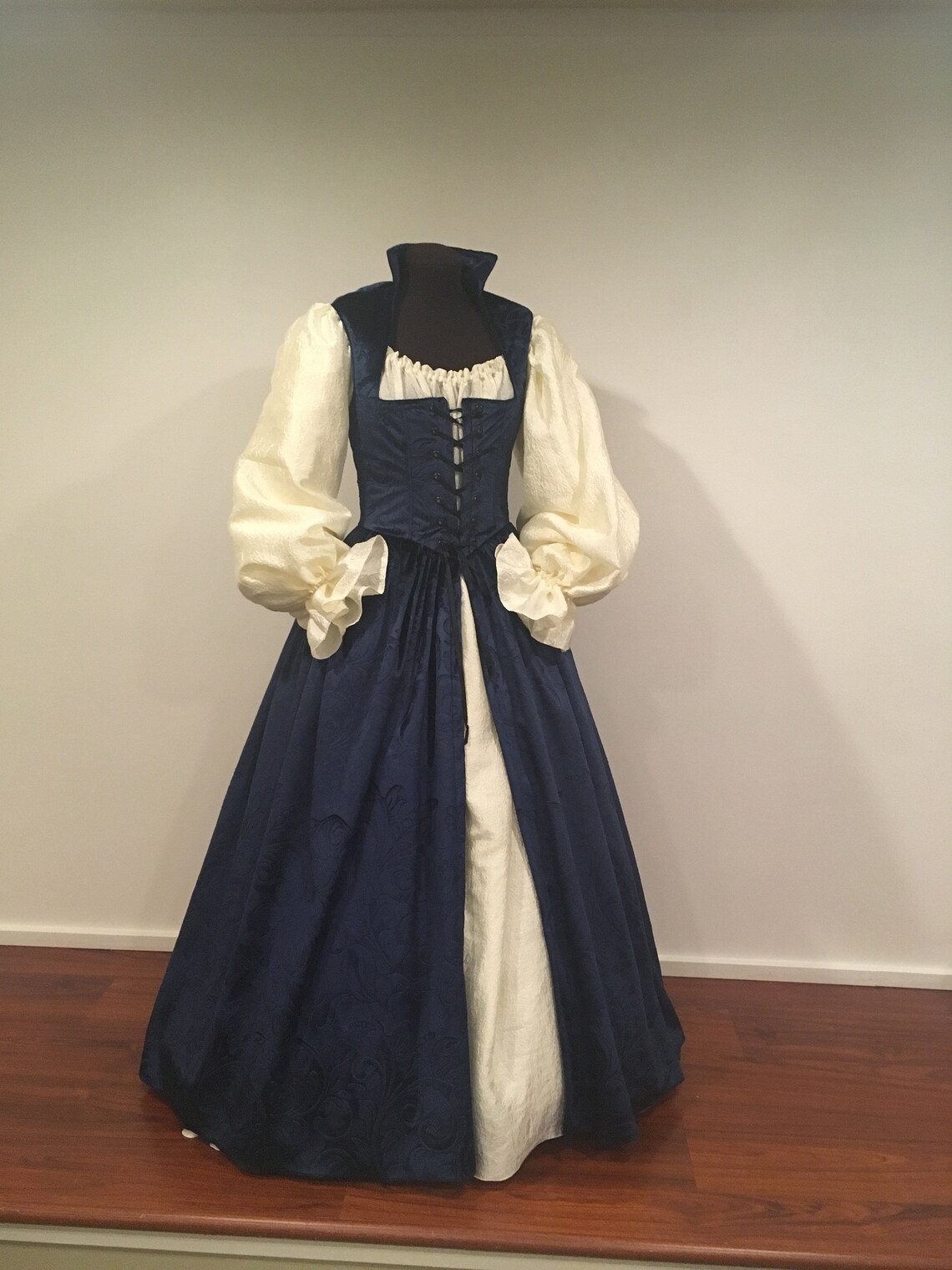 Midnight Blue Velvet Renaissance Fantasy Wedding Dress With - Etsy