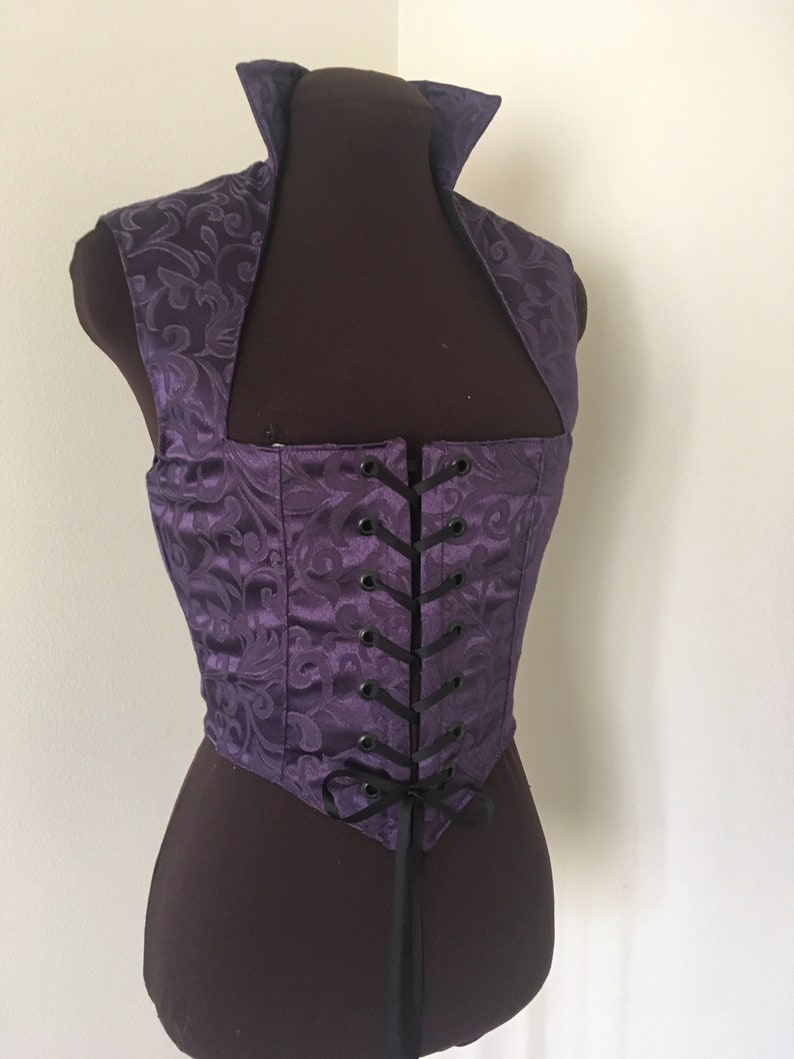 Dark Purple Brocade Pirate Renaissance Bodice for Costume or - Etsy