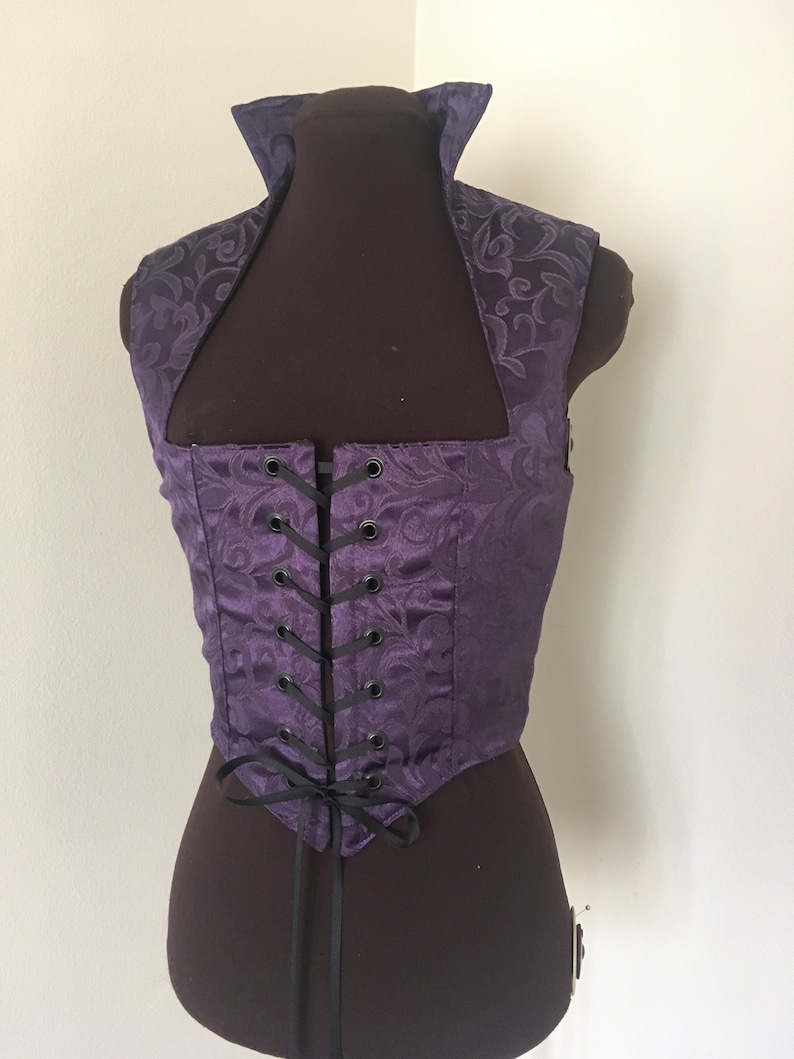 Dark Purple Brocade Pirate Renaissance Bodice for Costume or - Etsy