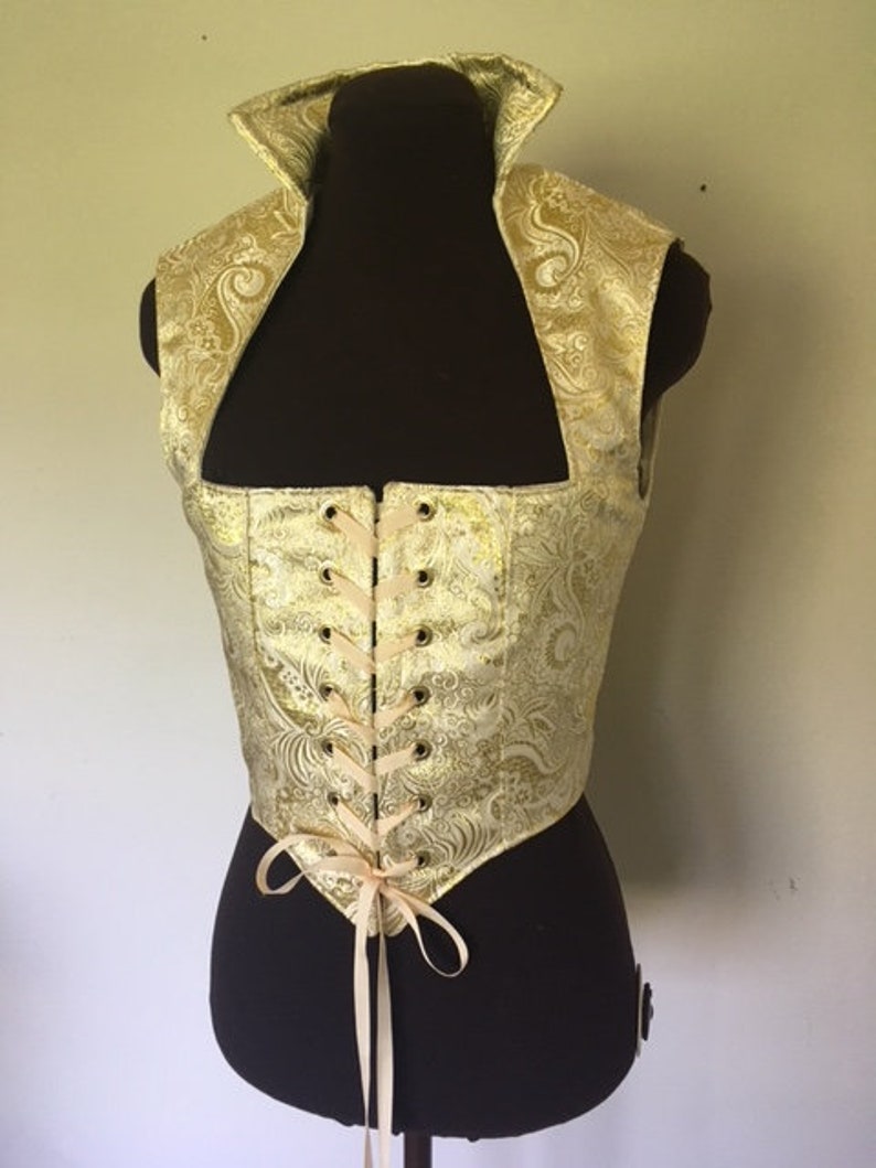Gold Brocade Wedding Irish Celtic Renaissance Bodice for Costume Dress ...