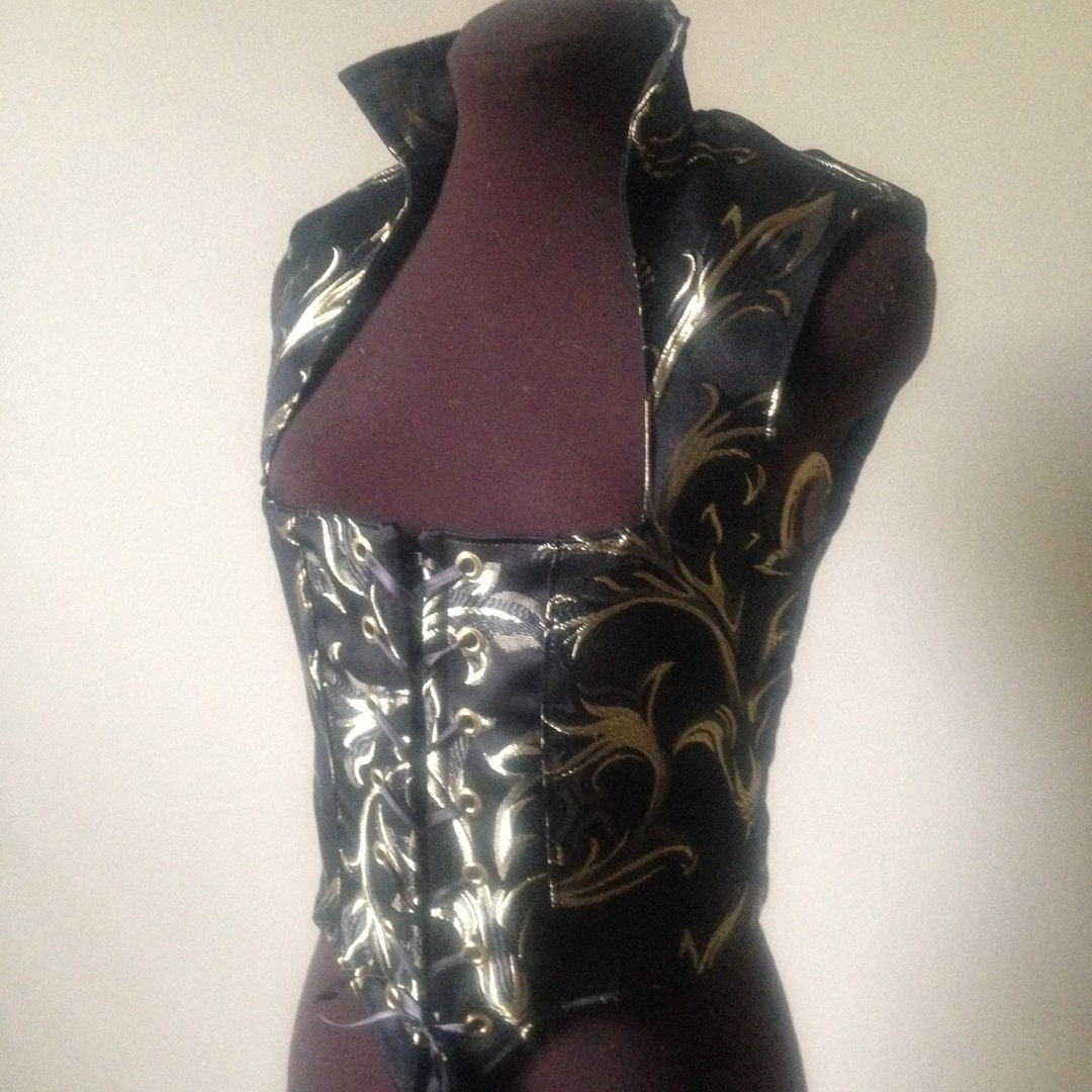Black and Gold Renaissance Bodice Quick Ship Choose Your Size! Irish ...