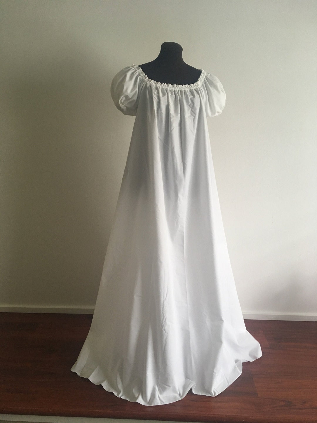 White 100 % Cotton Summer Full-length Irish Chemise Renaissance Dress ...