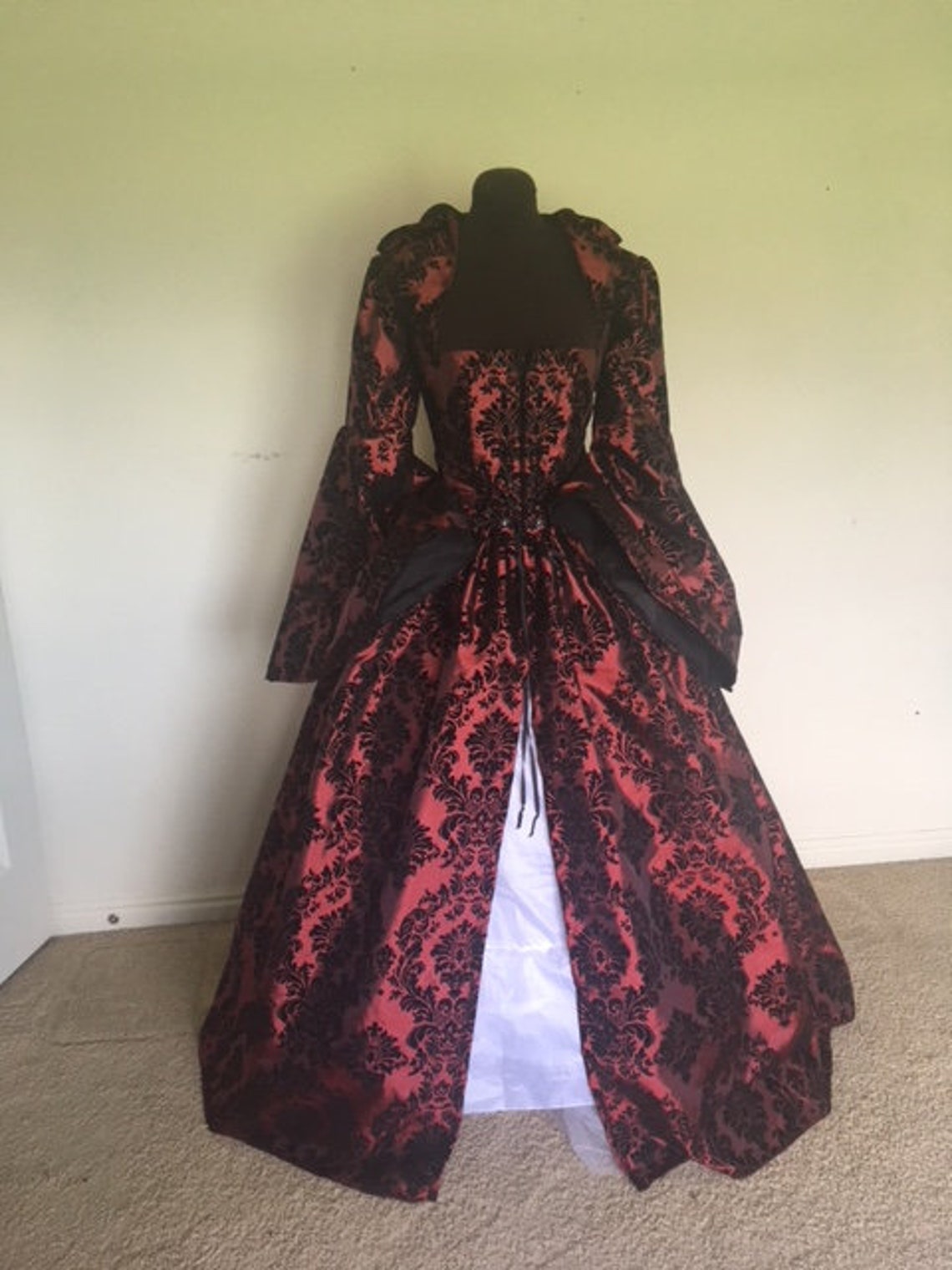 Burgundy and Black Fantasy Renaissance Over Gown Dress With - Etsy
