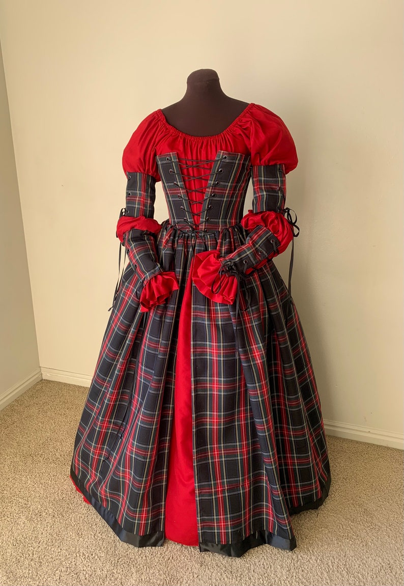 Black Stewart Tartan Plaid Corset Renaissance Christmas - Etsy