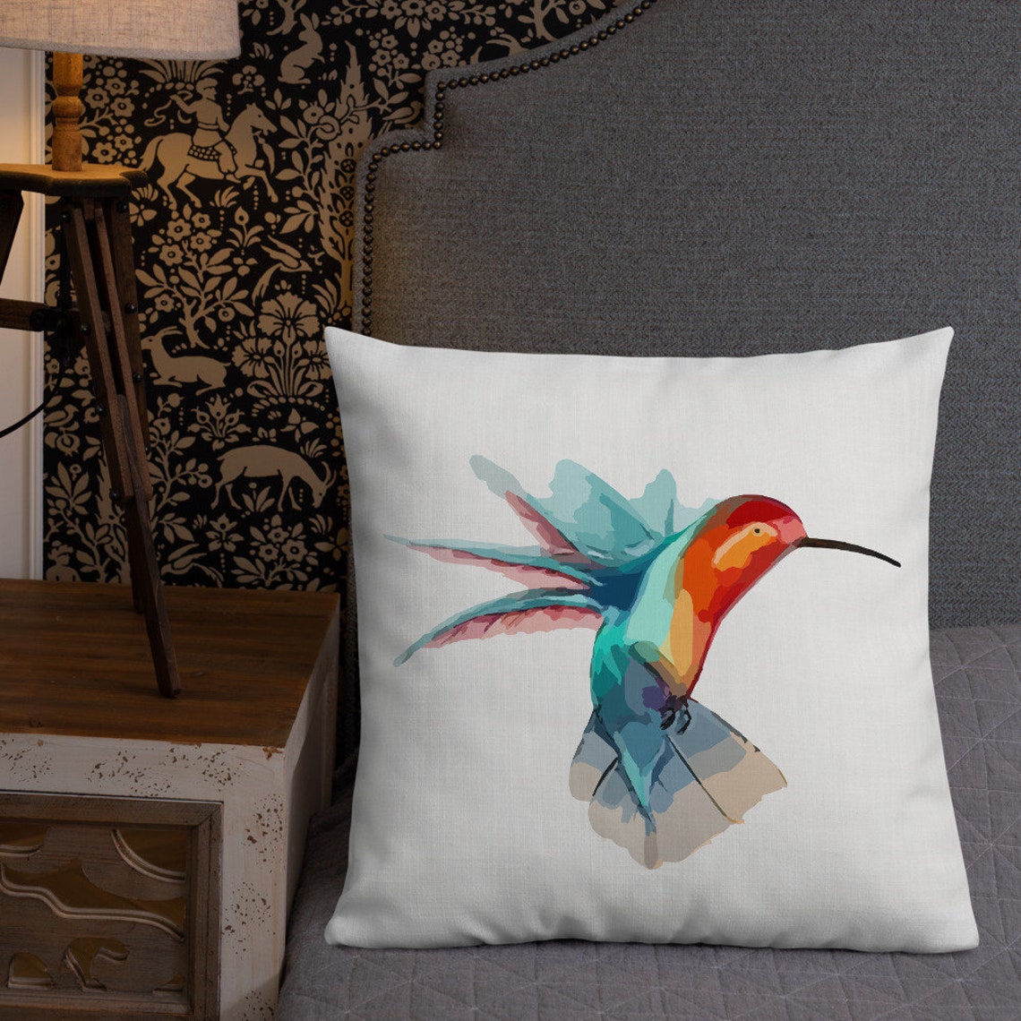 Hummingbird Square Throw Pillow 22x22 - Etsy