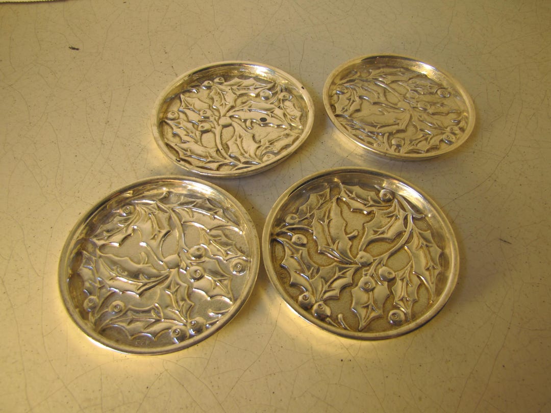 Reed and Barton Silverplate Coasters Holly Pattern Set of 4 - Etsy