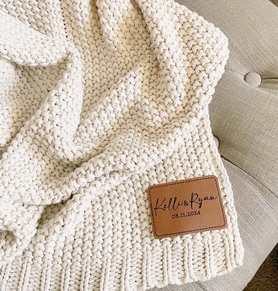 Personalized Blanket, Custom Cable Knit Blanket, Monogrammed Chunky ...