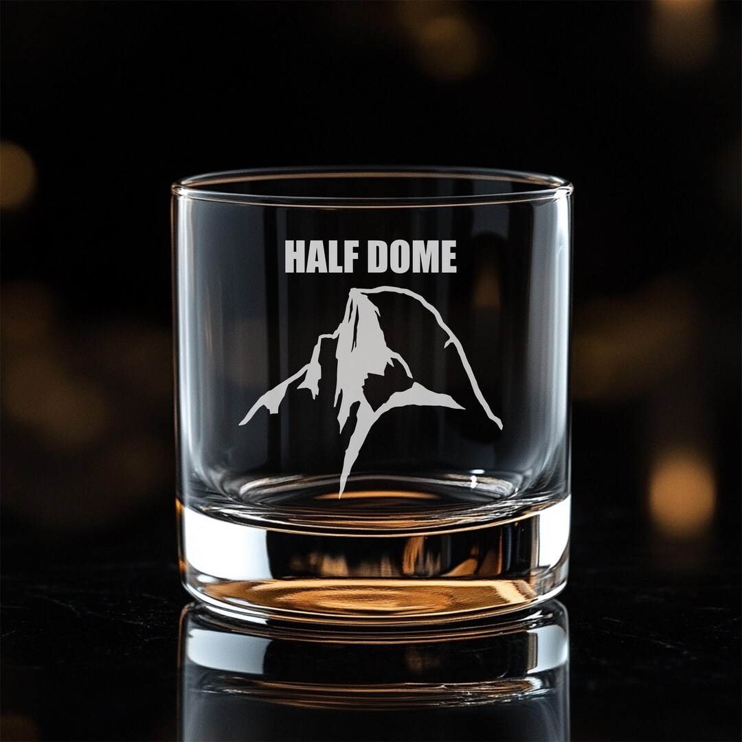 Mountain Whiskey Glasses, Custom Engraved Whiskey Glasses, Half Dome ...