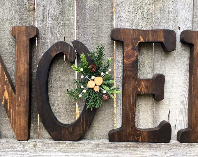 Christmas Decor Noel Wood Letters Large Size Mantle Christmas ...