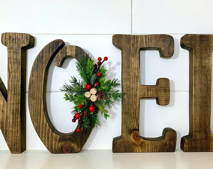 Christmas Decor Wood NOEL Letters Mantle Decor Christmas Decoration Art ...