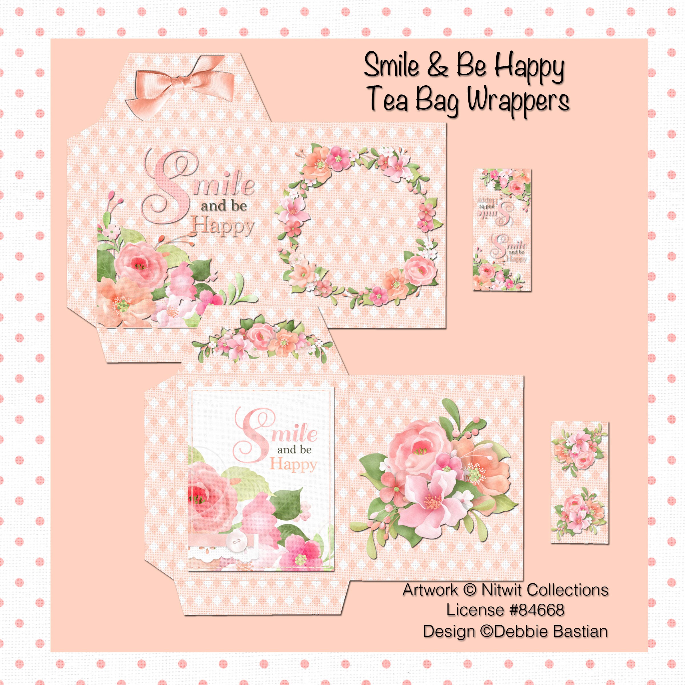 E45-digital Download-smile & Be Happy Tea Bag Wrappers - Etsy