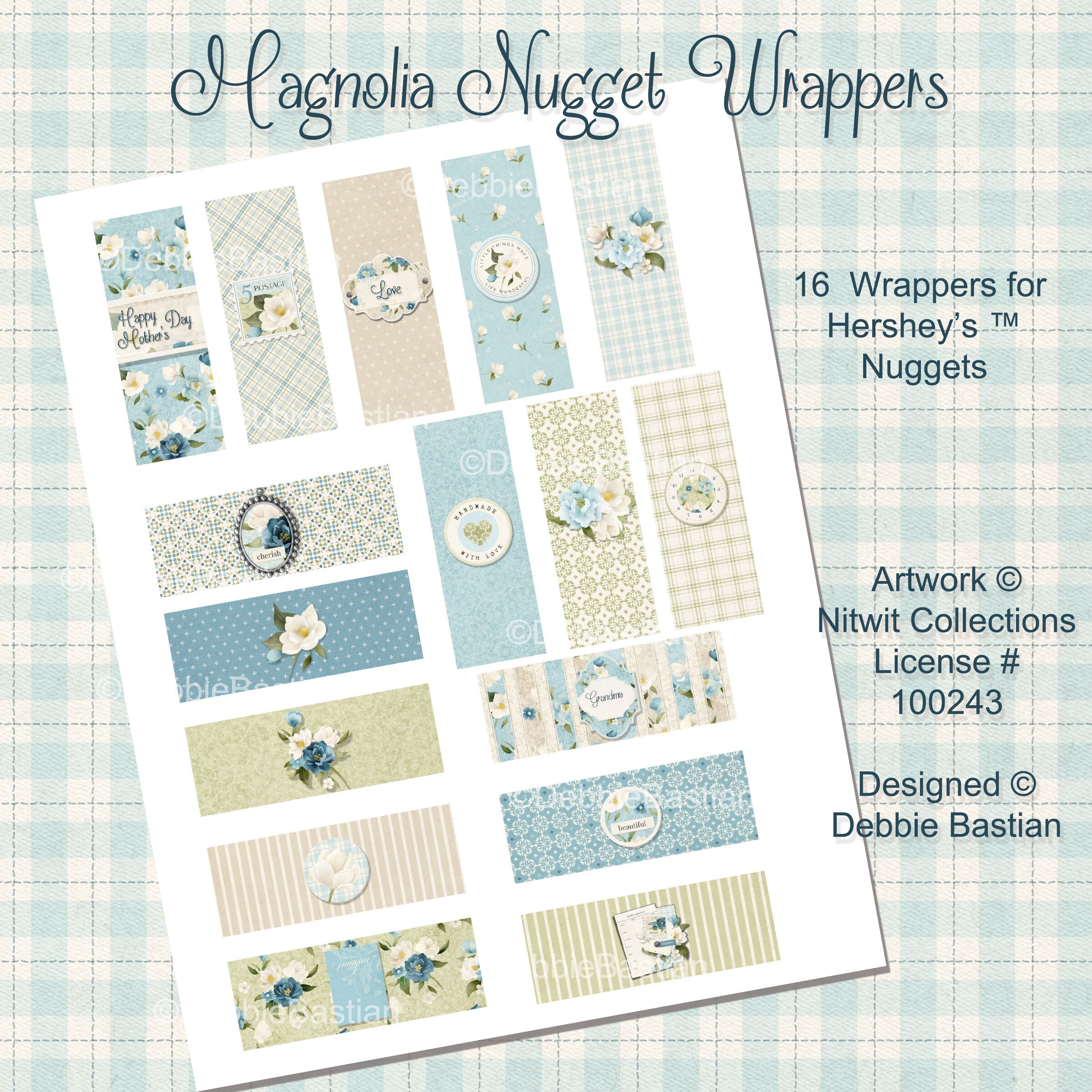 E 165 -magnolia Nugget Wrappers-digital Download - Etsy
