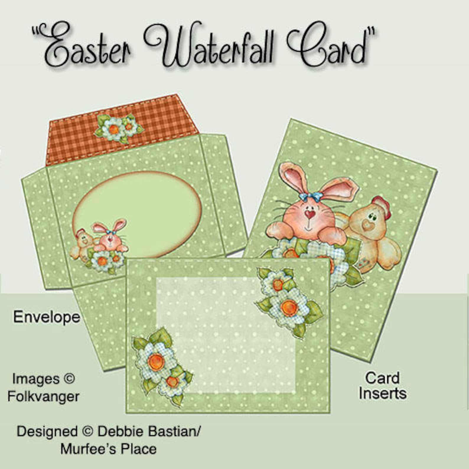 E67-easter Waterfall Card - Digital Download - Etsy