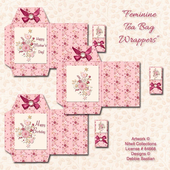 E31-feminine Tea Bag Wrappers - Digital Download - Etsy