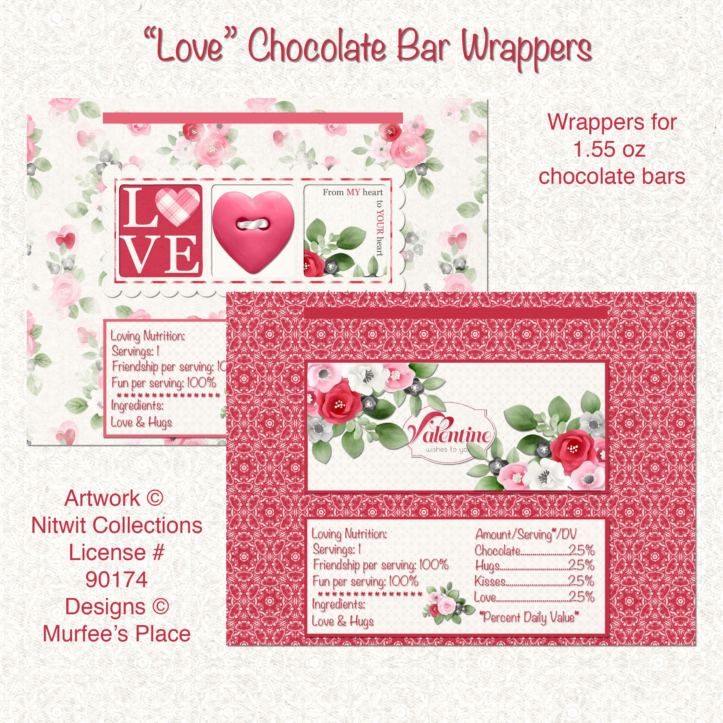 E119 love Chocolate Bar Wrappers Digital Download - Etsy Canada