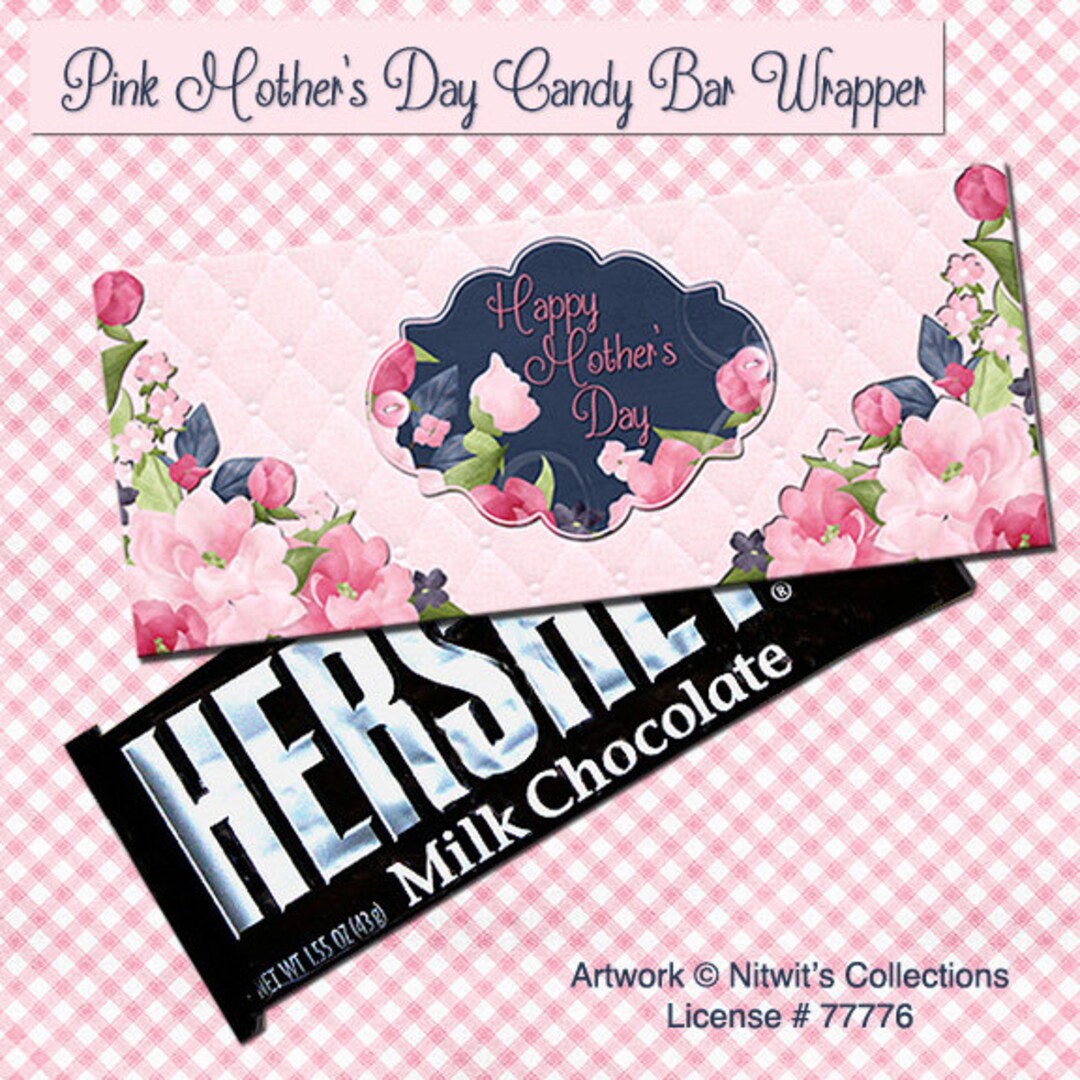 Pink Candy Wrapper for Mother's Day Digital Download - Etsy