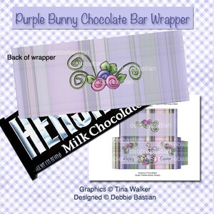 E26 - Purple Bunny Chocolate Bar Wrapper - Digital Download - Etsy