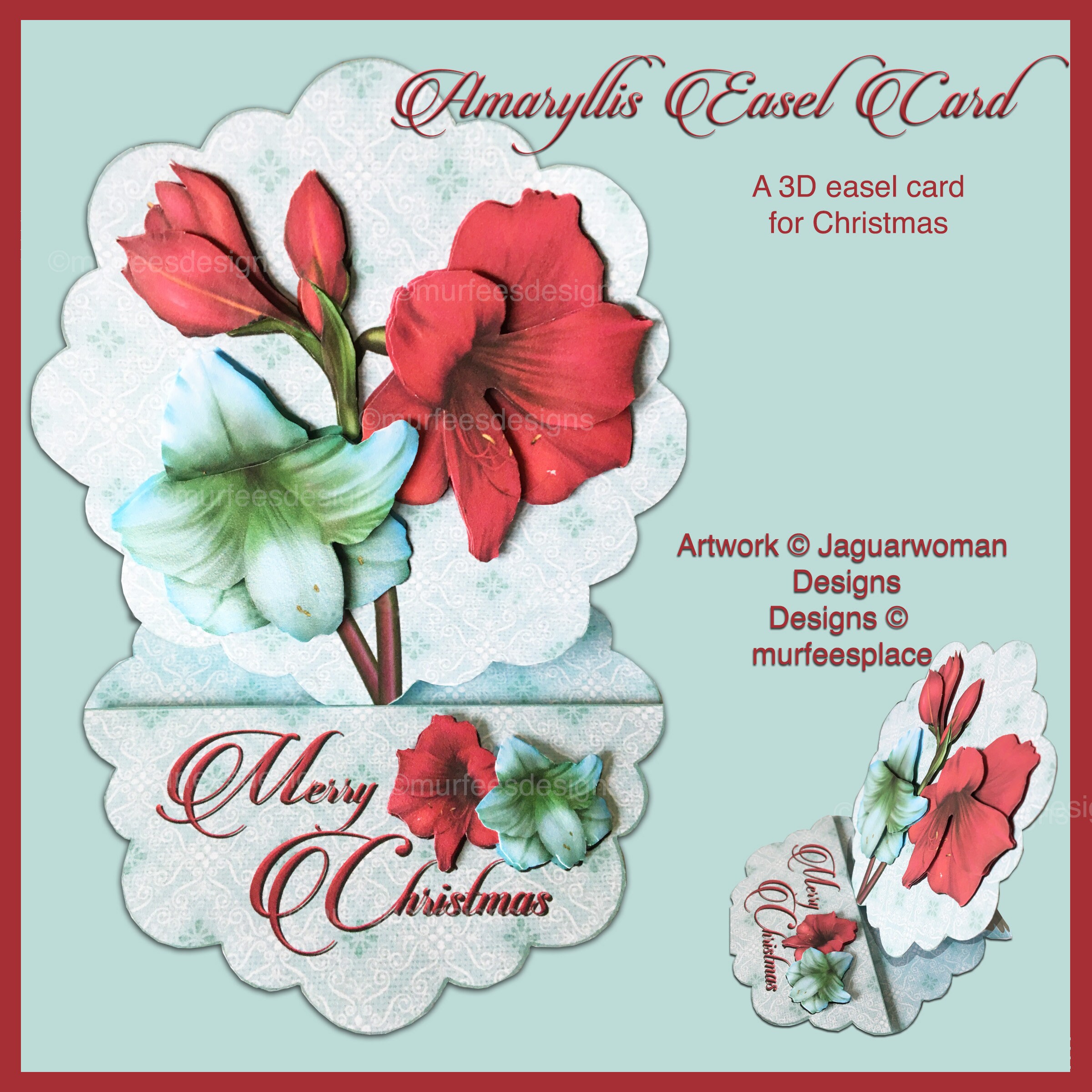 E111-amaryllis Easel Card-digital Download - Etsy