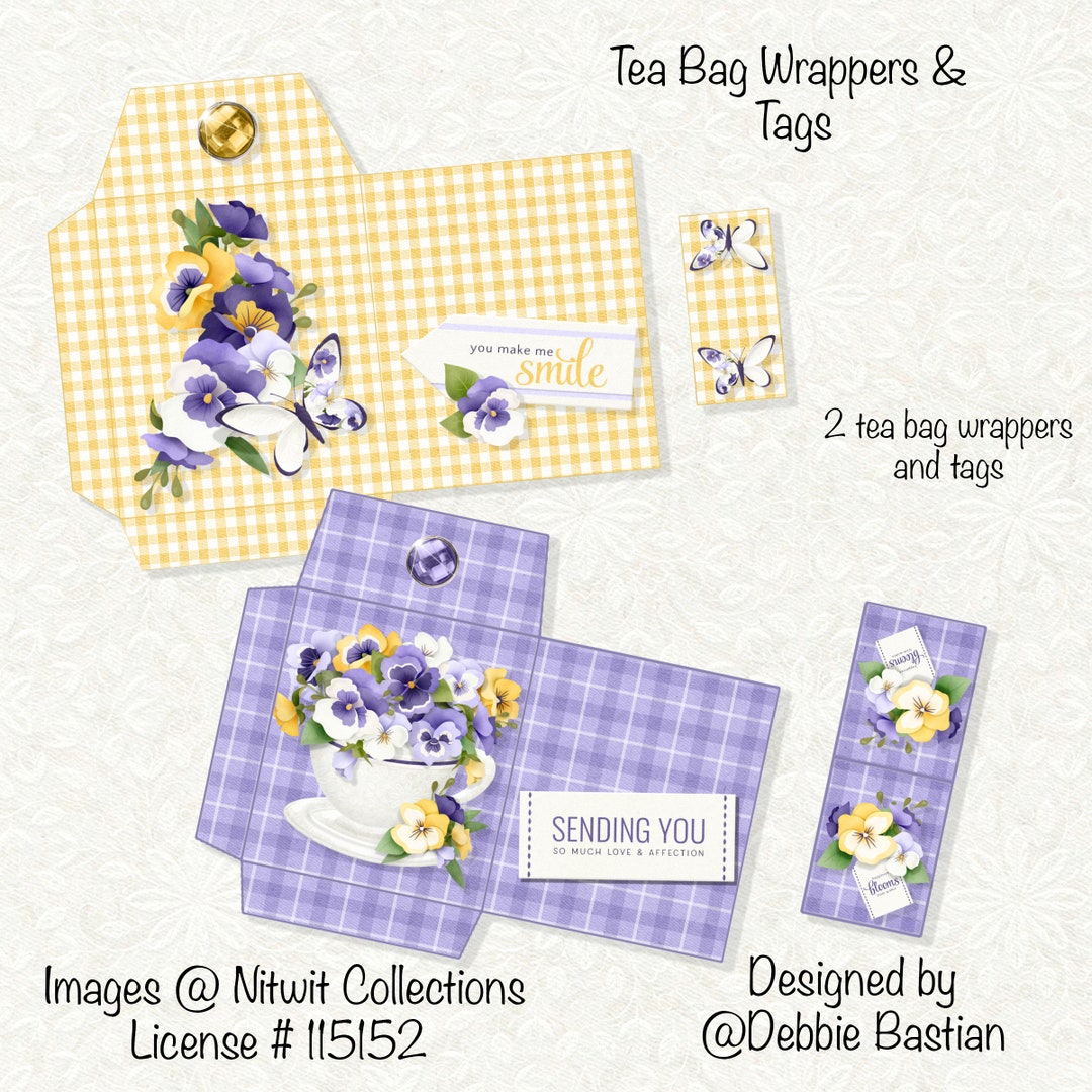 Teabag Wrappers and Tags Digital Download - Etsy