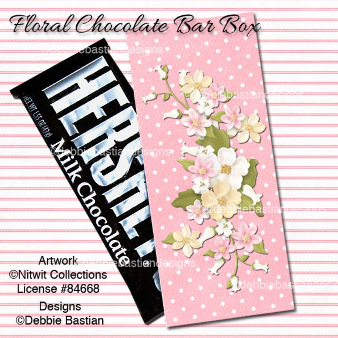 E20-floral Chocolate Bar Box-digital Download - Etsy