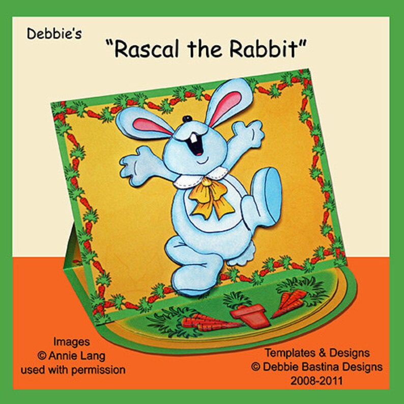 Rascal the Rabbit Easter Card - Easel Card - Digital Download - Etsy