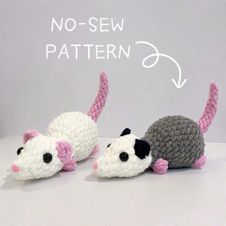 No-sew Mouse & Opossum Crochet Pattern, Amigurumi PDF Download ...