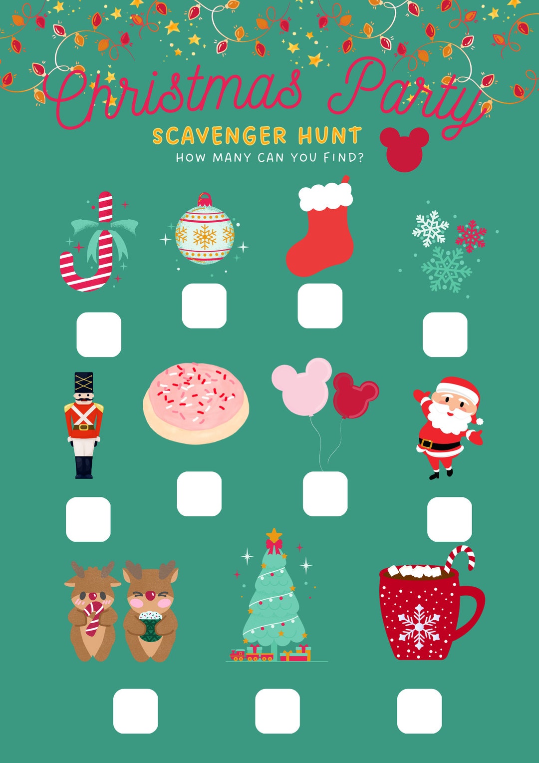 Theme Park Holiday Party Scavenger Hunt - Etsy