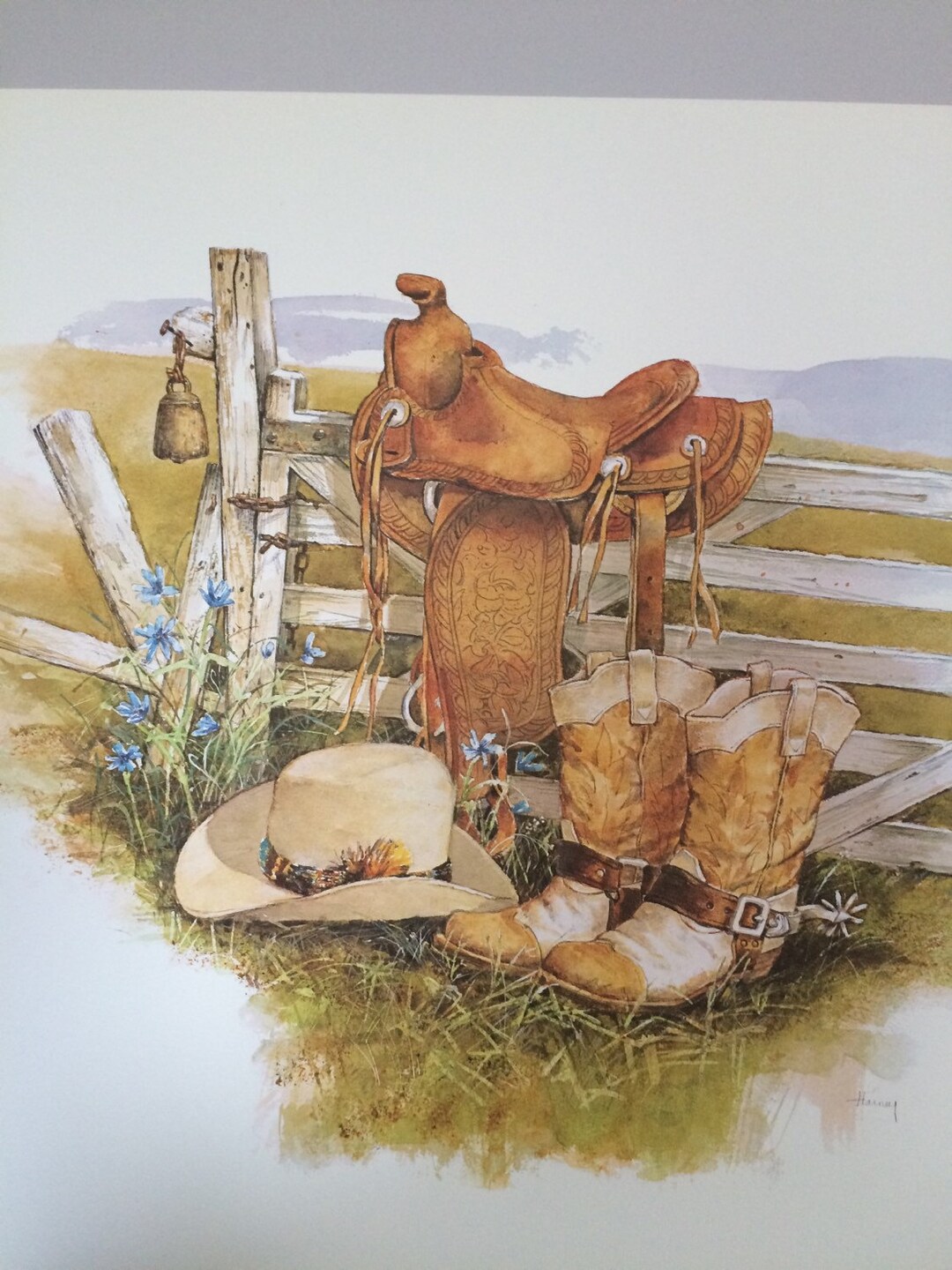 Stephanie Harney Country Western Litho Art / Donald Art Co. Port ...