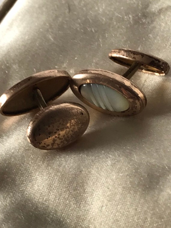 Vintage Cufflinks / Early to Mid 1900's Mother of Pea… - Gem