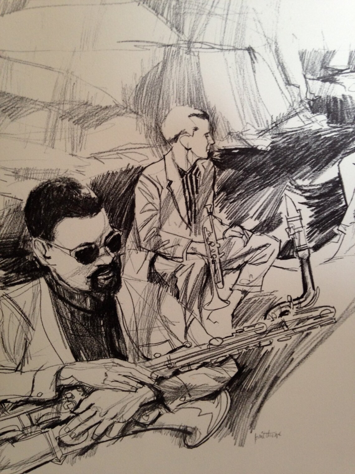 Circa 1980's Newport Jazz Festival Artist Rendered and Signed Print ...